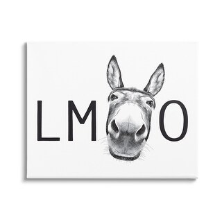 Stupell Donkey Amusing Monochrome Casual Animal Humor Canvas Wall Art ...