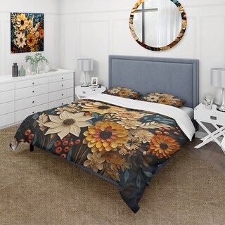 Designart "Abstract Sunflowers Symphony" Yellow Traditional - Bedding ...