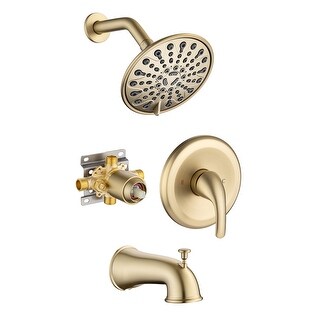 Rainlex Wall-Mounted Shower System, Rainfall Brushed Gold Shower Head - Bed Bath & Beyond - 37541864