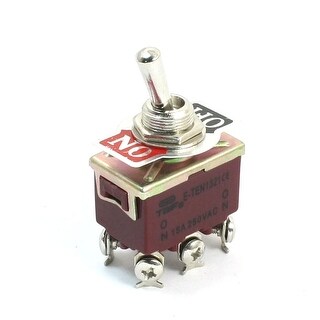 Panel Mount DPDT ON/OFF 2 Position 6 Pin Toggle Switch AC 250V 15A E ...