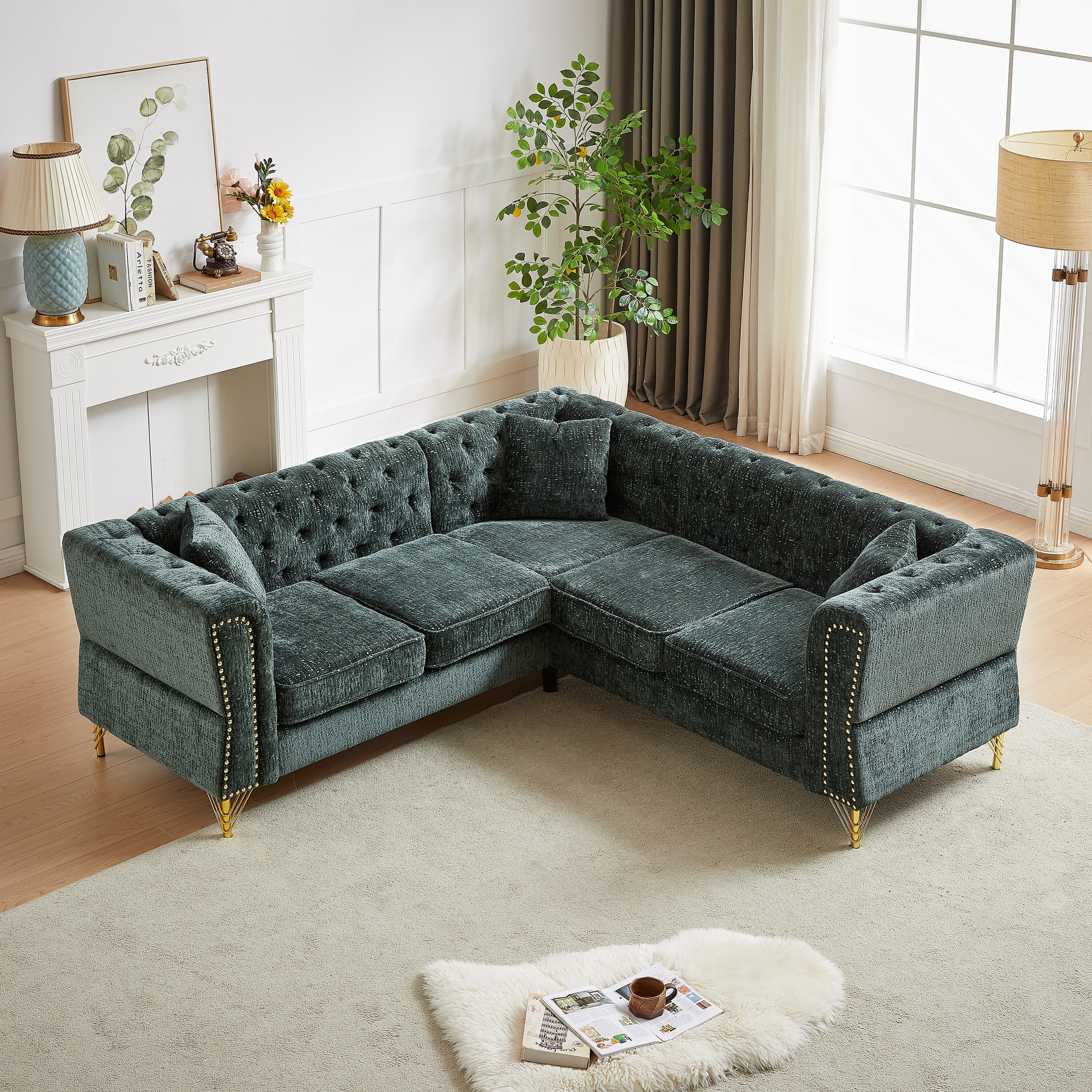 Corner sofa bed green store