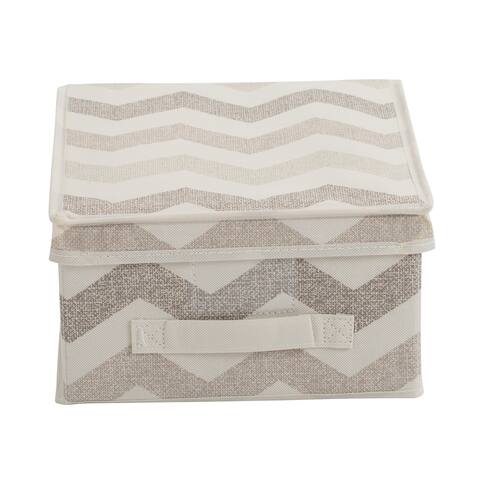The Macbeth Collection Medium Textured Chevron Printed Storage Box - 11 ...