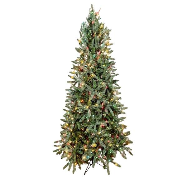 7.5' Slim Glendale Artificial Pine Christmas Tree Pre-Lit Multi-Color ...