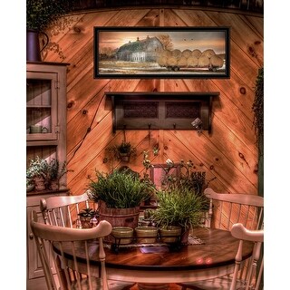 TrendyDecor4U Farmhouse "Sunset on the Farm" Framed Print Wall Art by ...