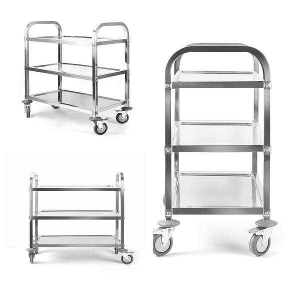 Stainless Steel Utility Cart L30 x W16 x H33 Inch Kitchen Rolling Carts ...
