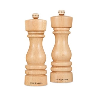Cole & Mason London Salt & Pepper Mill Gift Set 8½" - Natural Beech ...
