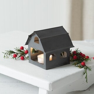 Galvanized Barn Christmas Luminary - 4''W x 3½''D x 3½''H - Bed Bath ...