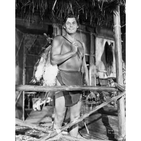 Johnny Weissmuller Carrying a Dead Animal in His Back in a Classic ...
