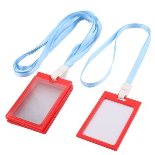 Office Neck String Lanyard Vertical ID Card Holders Cases Container 5 ...
