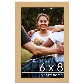 6x8 Traditional Natural Complete Wood Picture Frame with UV Acrylic ...