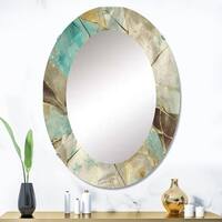 Designart "Turquoise Rock Fac" Printed Traditional Oval or Round Wall ...