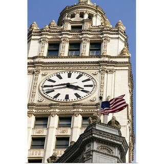 "Low angle view of a clock tower, Wrigley Building, Chicago, Illinois ...