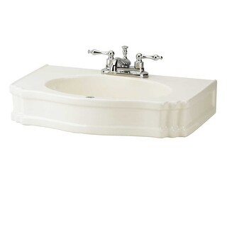 CHESTERTON Biscuit Ceramic 24-1/4" Countertop Bathroom Vessel Sink ...