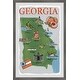 'Illustrated Map of Georgia, The Peach State' Framed Painting Print ...