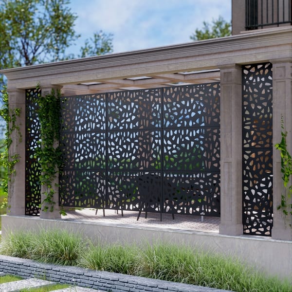 Outdoor Privacy Screen Metal Privacy Screen Panel Free Standing - 72*47 ...