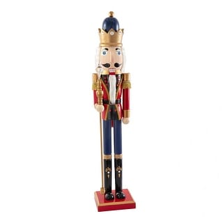 Kurt Adler 36-Inch Wooden Red and Blue King Nutcracker - N/A - Bed Bath ...