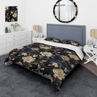 Designart "Moonlit Whispers Moody Patterns" Damask Bedding Cover Set ...