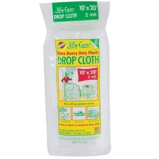Warp's 2JC1020 Jiffy Cover Extra Heavy Duty Plastic Drop Cloth, 10' x ...