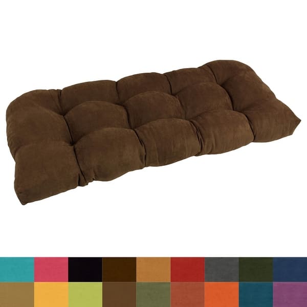 42-inch by 19-inch Rounded Back Microsuede Bench Cushion - 42 x 19 ...