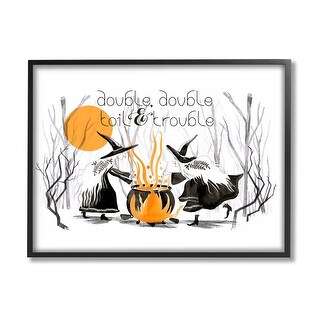 Stupell Double Toil Trouble Witches & Cauldron Halloween Illustration ...