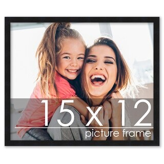 15x12 Frame Black Wood Picture Frame - UV Acrylic, Foam Board Backing ...