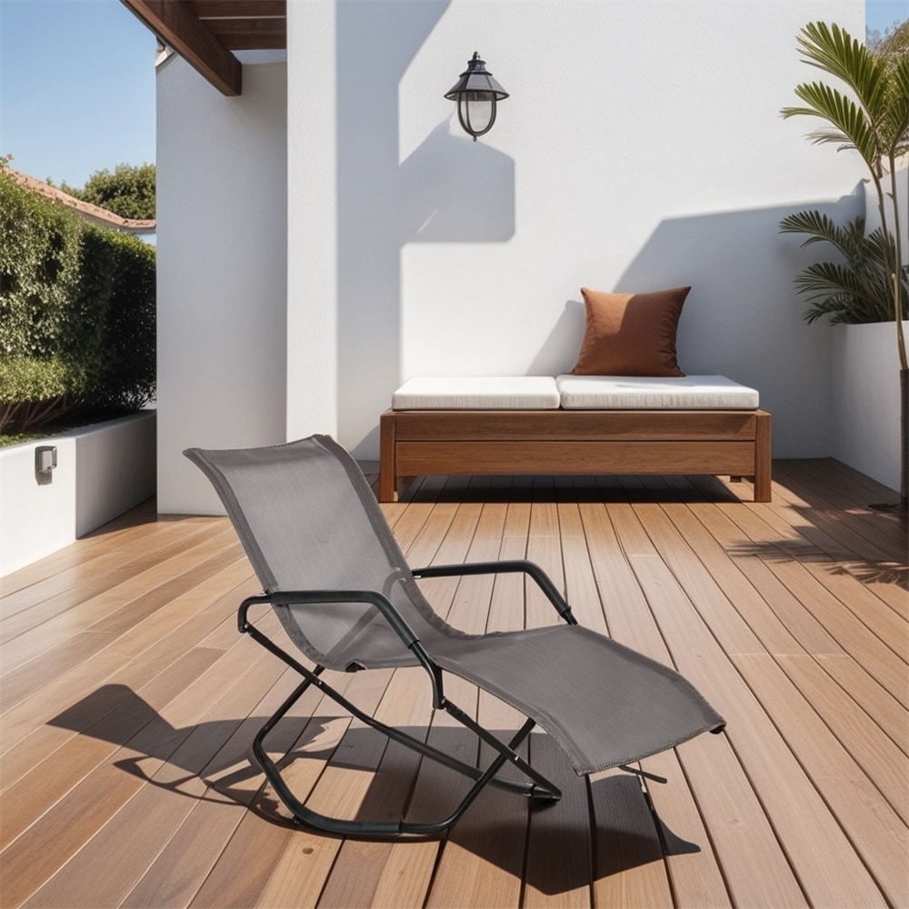 Outsunny Rocking Sun Lounger,Chaise Lounge Rocker,Outdoor Patio Chair ...