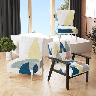 Designart "Geometrical Composition Triangles II" Upholstered Modern ...