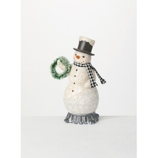 Sullivans Decorative Snowman Sculpture 13"H Multicolored - 7"L x 4.5"W ...