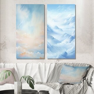 Designart - Blue Clouds Scenery Minimalism - Clouds Metal Wall Art Set ...
