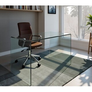 HomeRoots 43" Clear Glass Computer Desk - Bed Bath & Beyond - 43016097