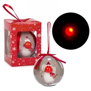 Snowman With Red Flashing Nose Ball Ornament - Bed Bath & Beyond - 41366636