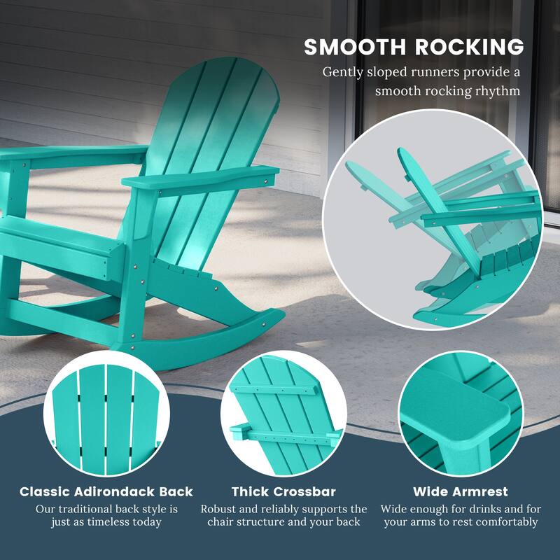 Laguna Hdpe All Weather Outdoor Patio Rocking Chairs With Side Table (3 ...