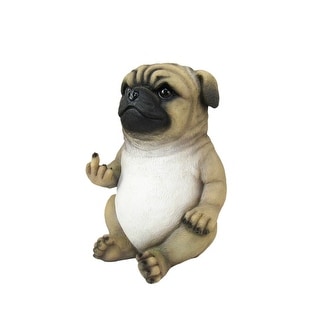 Pug Life Rude Finger Flipping Pug Dog Tabletop Statue 6.75 Inches High ...