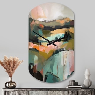 Designart - Green And Pink Transcending Reality - Abstract Painting ...