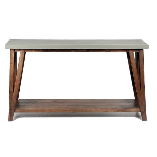 Carbon Loft Omer 52-inch Concrete Top Wood Console Table - Bed Bath ...