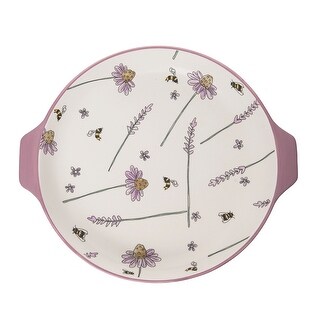 Transpac Ceramic 11.25 in. Lavender and Lilac Pie Dish - Bed Bath ...