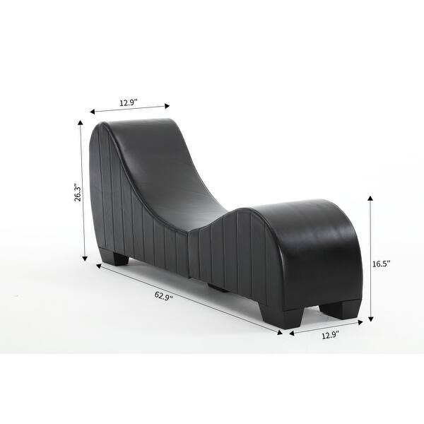 Faux Leather Curved Sofa Yoga Chaise Lounges Faux Leather Curved ...