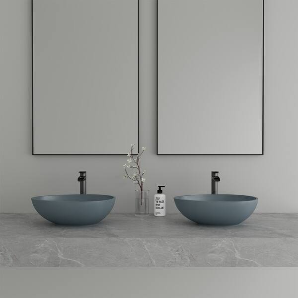CASAINC Concrete Egg-Shaped Bathroom Sink Vessel Sink Art Basin with ...