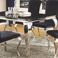 Cabriole Design Black Tampered Glass Top Dining Table - Bed Bath ...