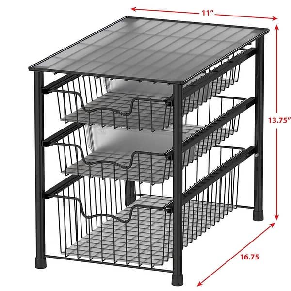 3-Tier Stackable Sliding Basket Storage Organizer Drawer - Bed Bath ...