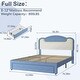 Twin Size Bedroom Bed Frame with Fabric Headboard, Platform Bed Frame ...