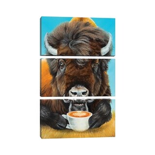 iCanvas "Bison Latte" by Holly Simental 3-Piece Canvas Wall Art Set ...