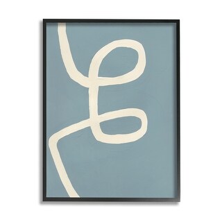 Stupell Abstract Curved Line Off-White over Blue Framed Wall Art - Bed ...