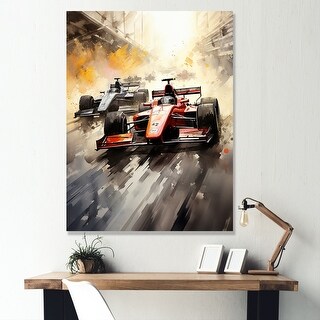 Designart "Formula One Speed Car Speedway Fury IV" Race Tracks Wall Art ...