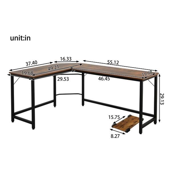 Merax L-Shaped Home Office Computer Desk with Computer Host Tray - Bed ...