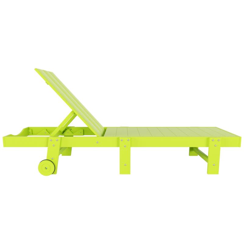 Shoreside Modern Poly Eco-Friendly All Weather Reclining Chaise Lounge ...