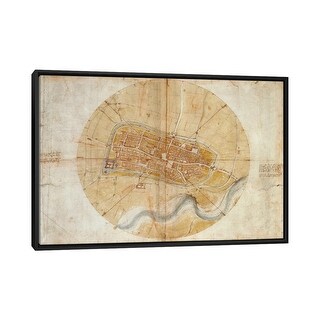 iCanvas "Map of Imola, 1502" by Leonardo da Vinci Framed Canvas Print ...