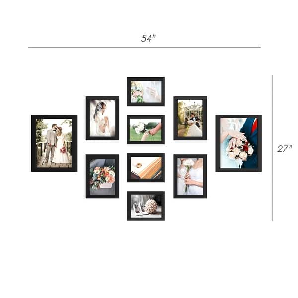 HELLO LAURA 10 Opening Black Wall Hanging Photo Frame Set - Bed Bath ...
