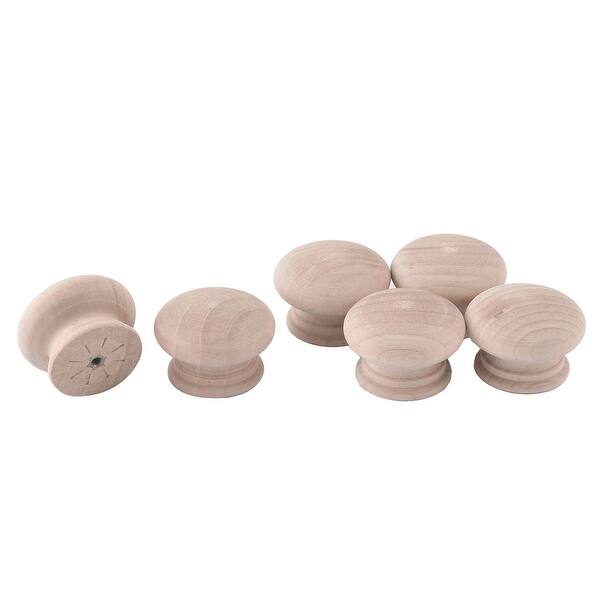 45mm Round Cabinet Drawer Closet Door Handle Wooden Pull Knob 6pcs - 1. ...