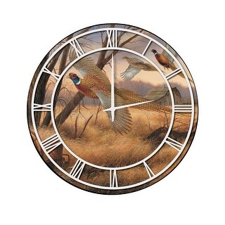 Wall Clock with Full Coverage Art - Prairie Wings - White Numbers - 24 ...